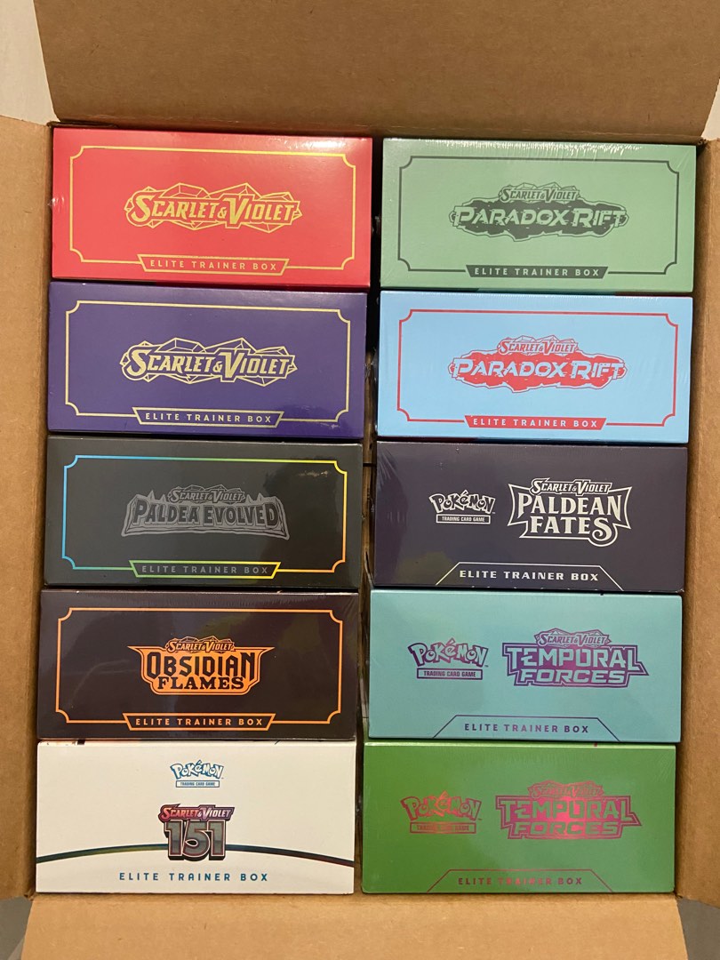 Complete Scarlet and Violet Pokemon Elite Trainer Box (ETB) Collection ...