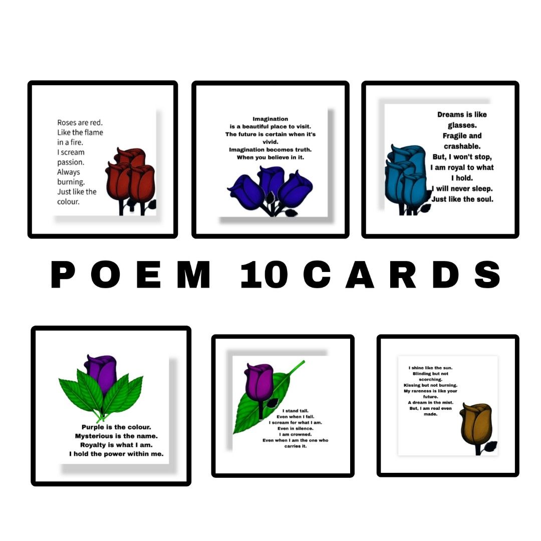 (Digital Printables) 10 POEM CARDS, Hobbies & Toys, Art & Prints on ...