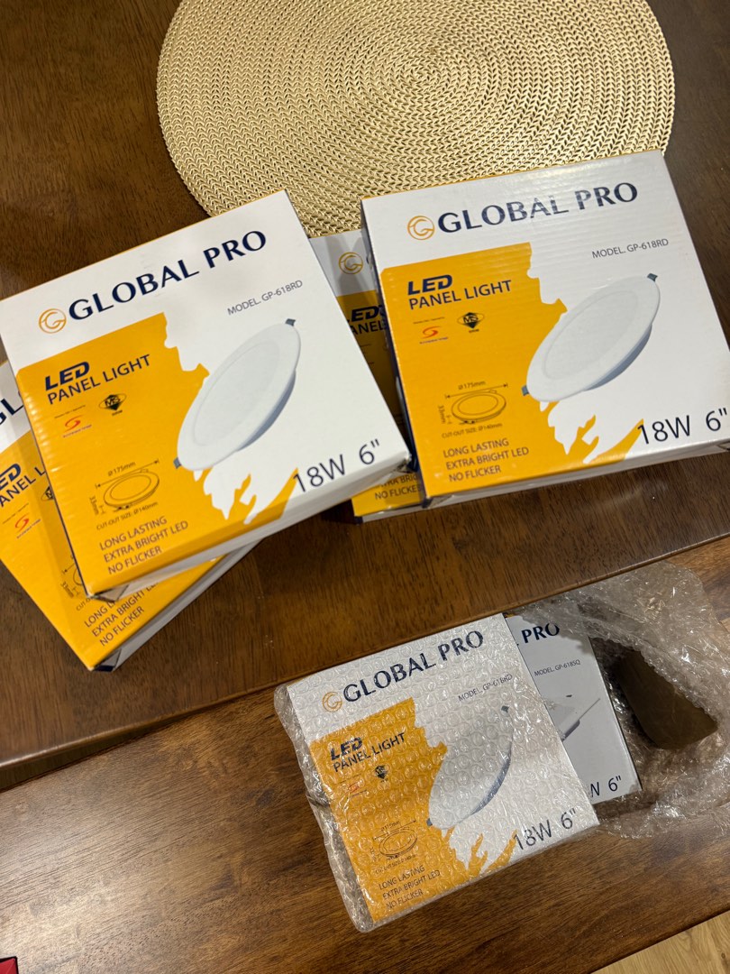 Global Pro LED Panel Light 18W 6", Furniture & Home Living, Lighting ...