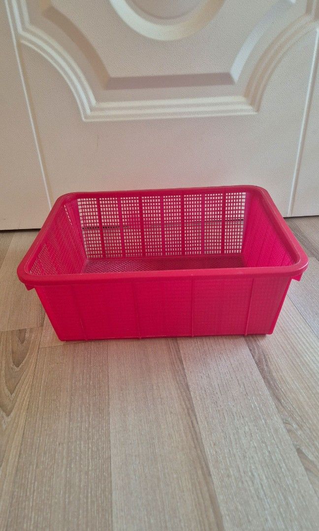[GWP 🎁] Red Plastic Basket, Furniture & Home Living, Home Improvement ...