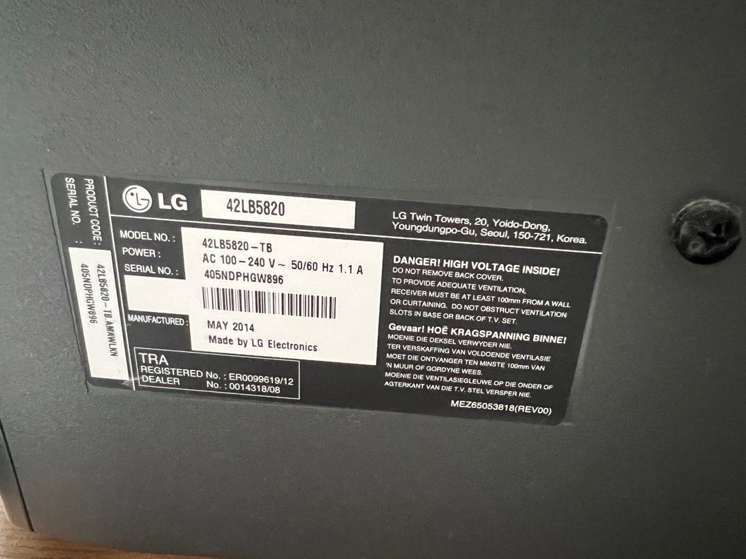 LG 42LB5820 42-inch LED TV, 家庭電器, 電視 & 其他娛樂, 電視 - Carousell
