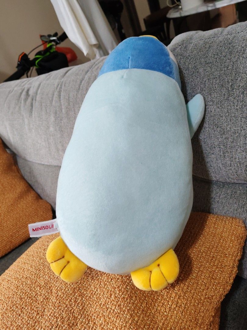 Miniso Penguin Plush Pillow, Hobbies & Toys, Toys & Games on Carousell