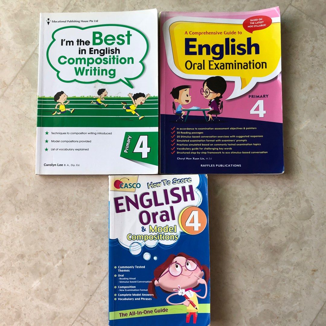 New / lightly used primary 4 P4 English Math Chinese assessment books ...
