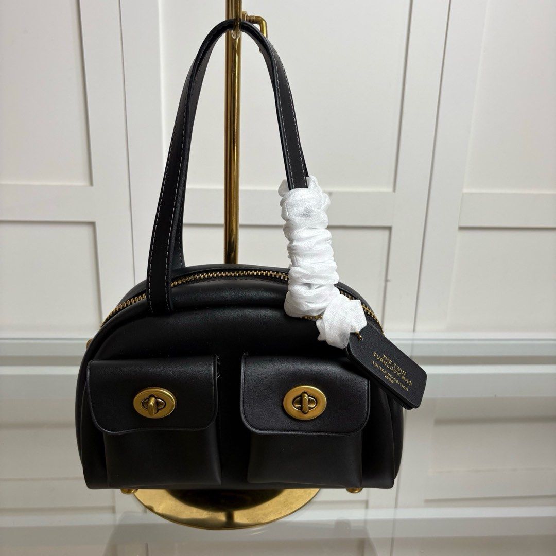 [Oct New] Coach Twin Turnlock Bag Black, Luxury, Bags & Wallets on Carousell