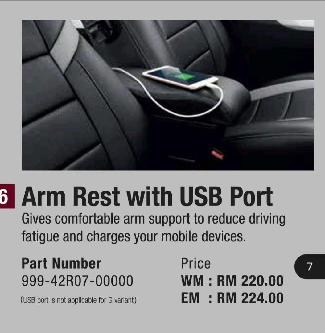 Perodua Bezza GearUp Arm Rest with USB Port, Everything Else, Others on ...