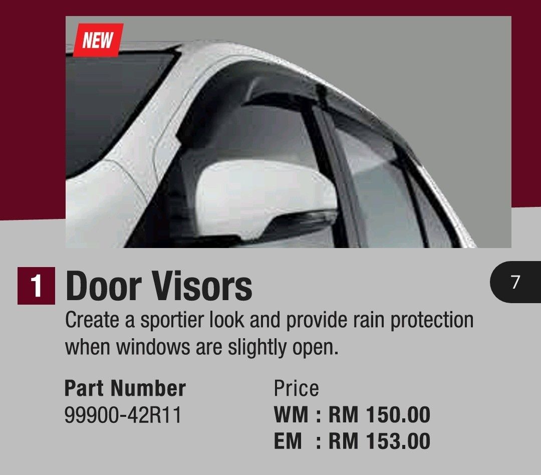 Perodua Bezza GearUp Door Visor, Everything Else, Others on Carousell