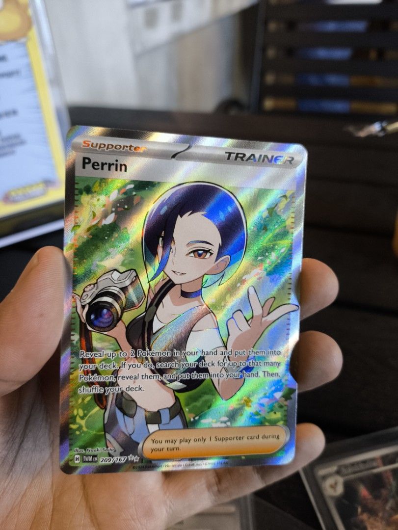 Pokemon TCG Perrin Trainer Card, Hobbies & Toys, Toys & Games on Carousell