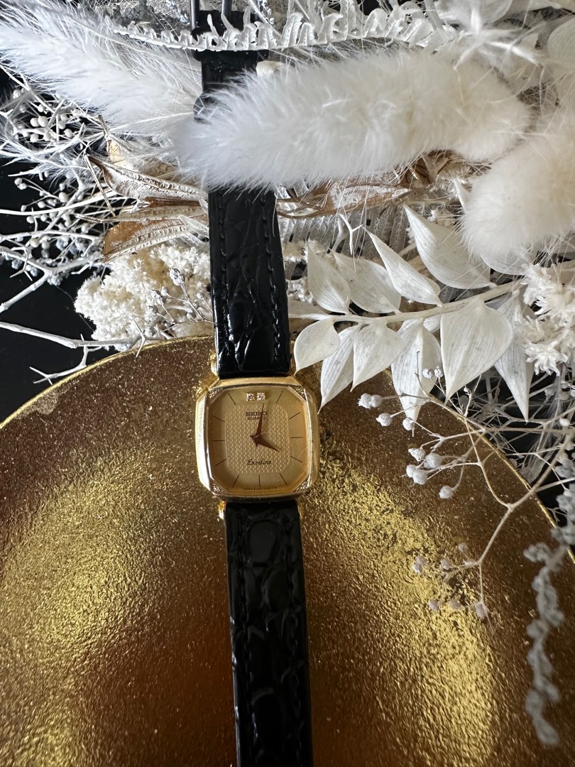 RARE Seiko exceline gold plated with diamonds, Luxury, Watches on Carousell
