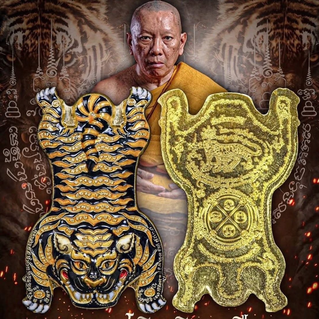 Saming Kin Muang Tiger LP Channai melted bullet material longya wrapped ...