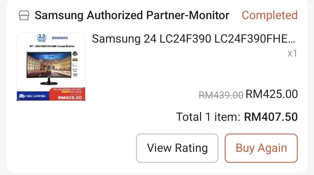 Samsung 24" Curved Monitor LC24F390, Computers & Tech, Parts ...