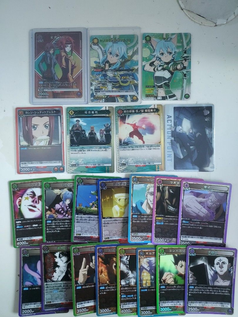 Union arena sword art online code geass jjk anime assorted cards ...