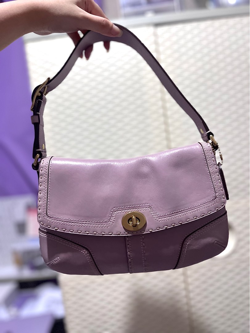 Vintage Coach Lavender Lilac Light Purple Turnlock Legacy Soho shoulder ...