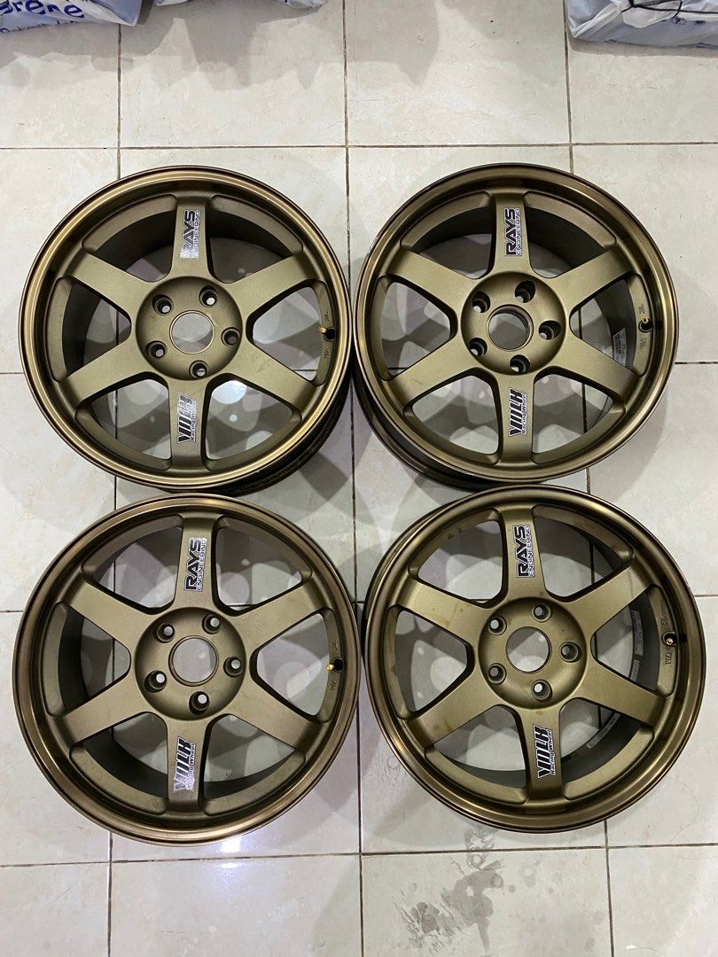 Volk Rays TE37 OG Bronze Made In Japan, Aksesoris Mobil di Carousell