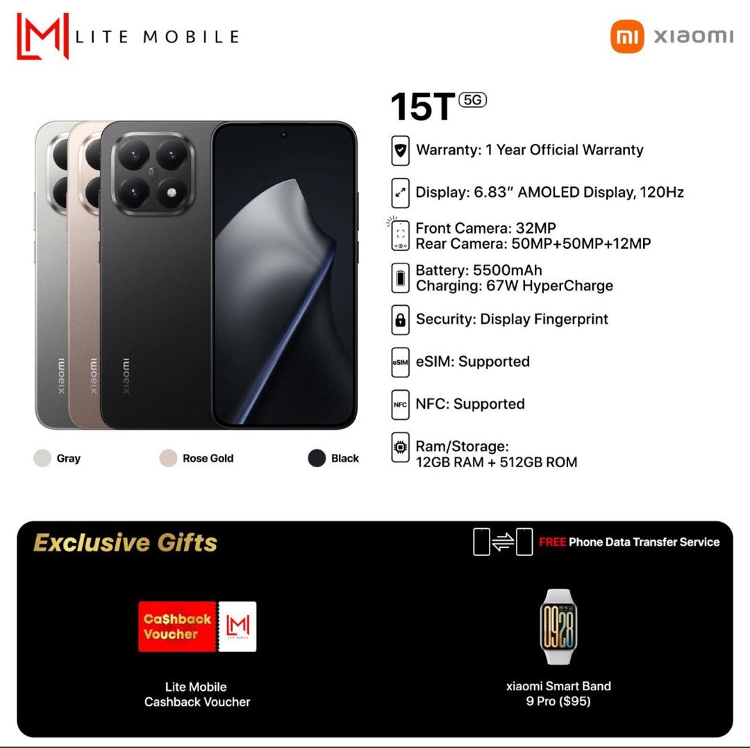 Xiaomi 15T 512GB Gray, Mobile Phones & Gadgets, Mobile Phones, Android ...