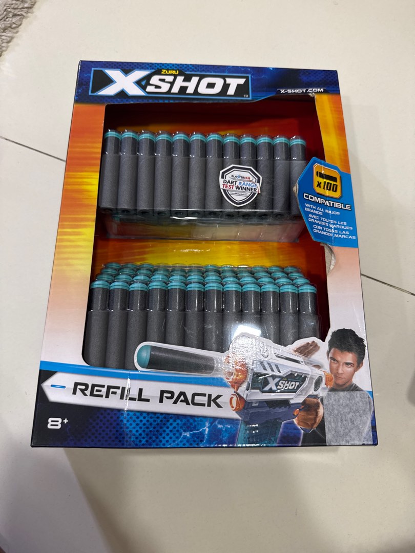 X-Shot Refill Pack - 100 Darts, Hobbies & Toys, Toys & Games on Carousell