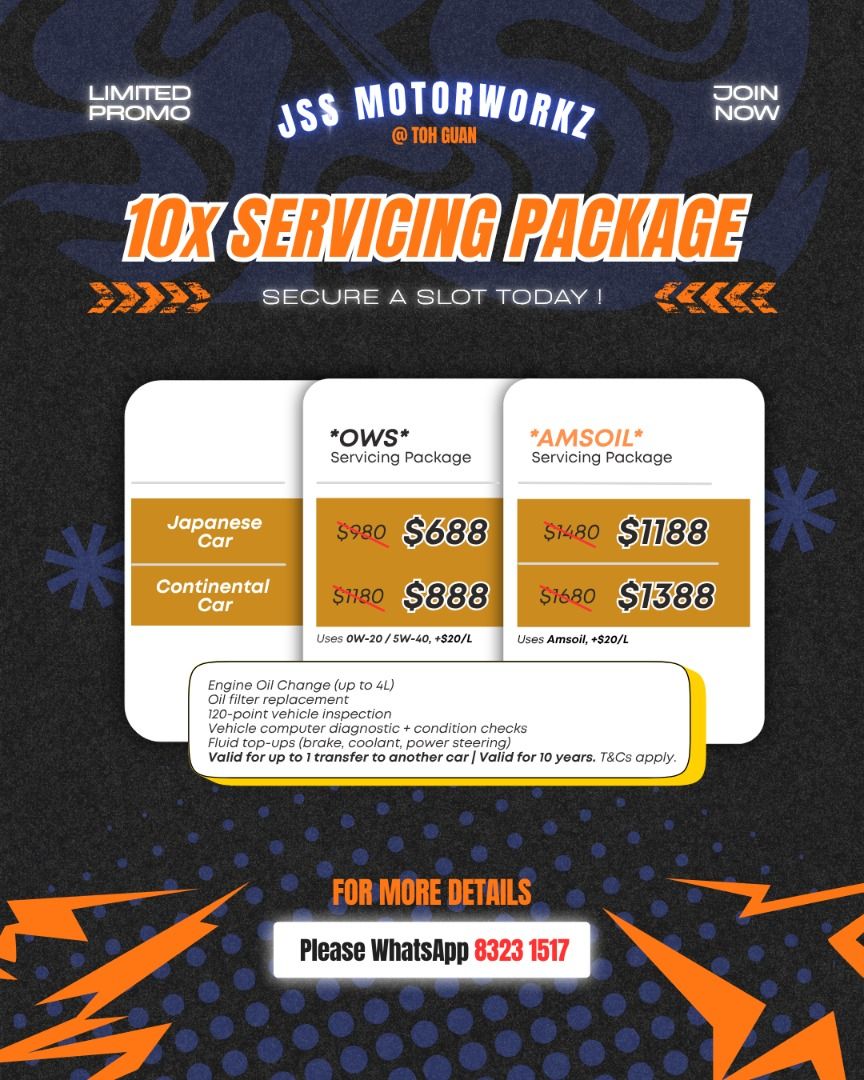 10x Car Servicing Package (Japanese/Continental) – From $68 per servicing, Car Accessories, Car ...