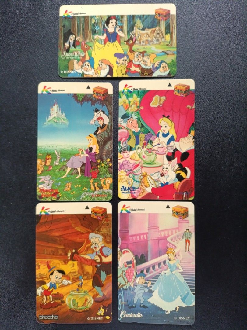 1995 issued Kodak/ Disney 5 unusual phone card set with the same serial ...