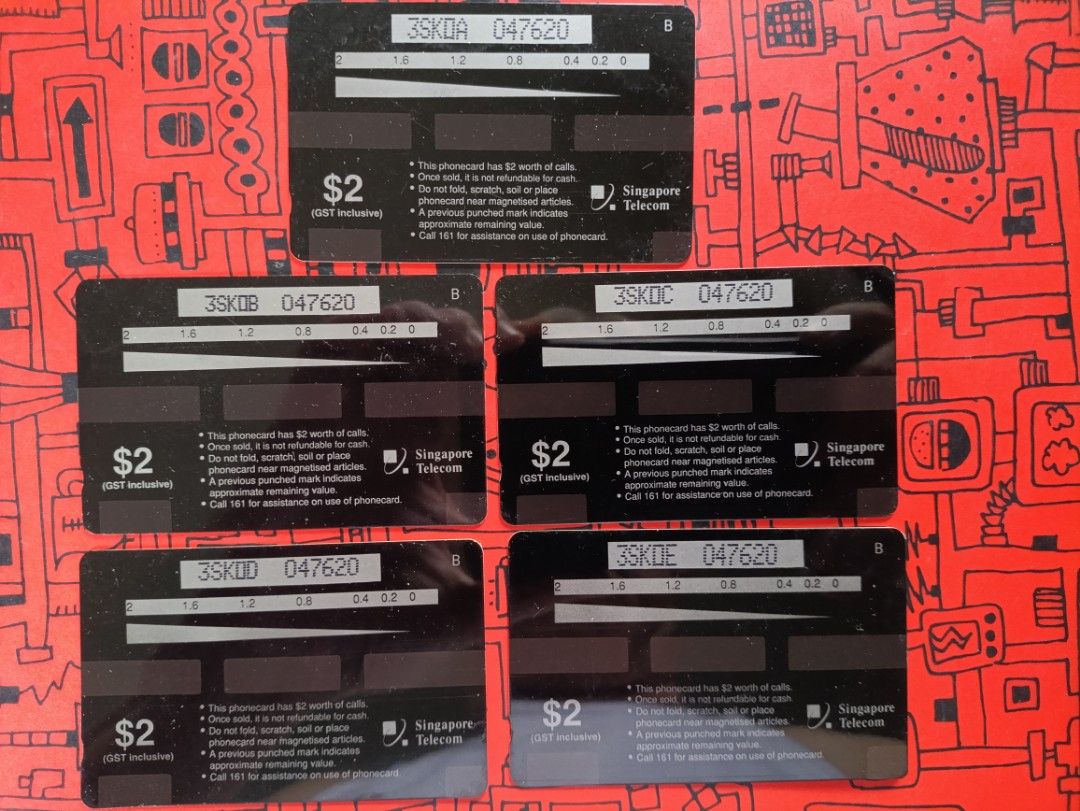 1995 issued Kodak/ Disney 5 unusual phone card set with the same serial ...