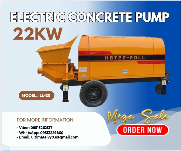 22kw ELECTRIC CONCRETE PUMP Model : LL-20, Commercial & Industrial ...