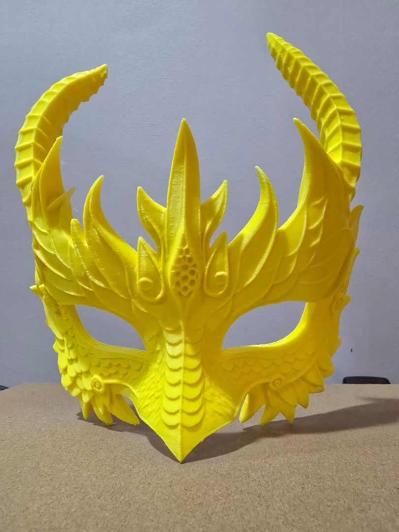 3D Printed Dragon Wall Decor - Yellow, Hobbies & Toys, Occasions ...