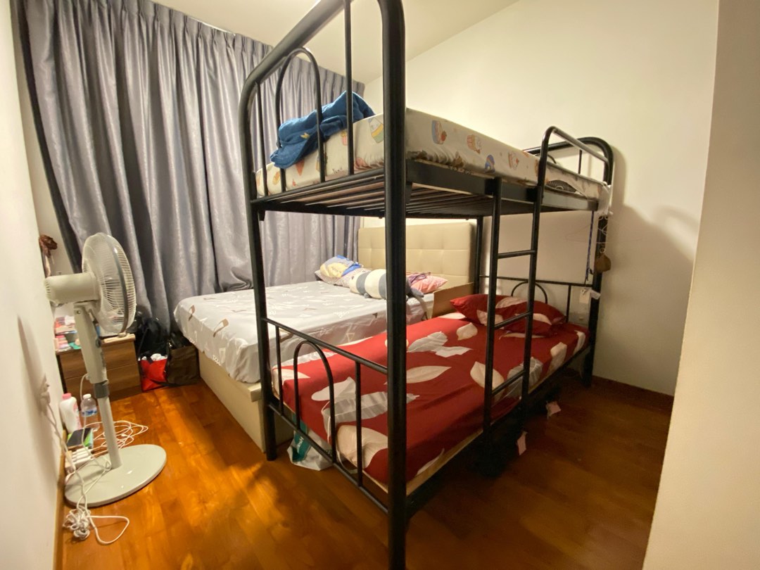 Black Metal Bunk Bed - Single Size, Furniture & Home Living, Furniture ...