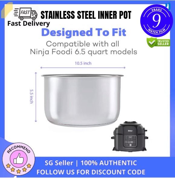 Brand new Ninja Foodi 6.5 Quart Stainless Steel Inner Pot compatible ...