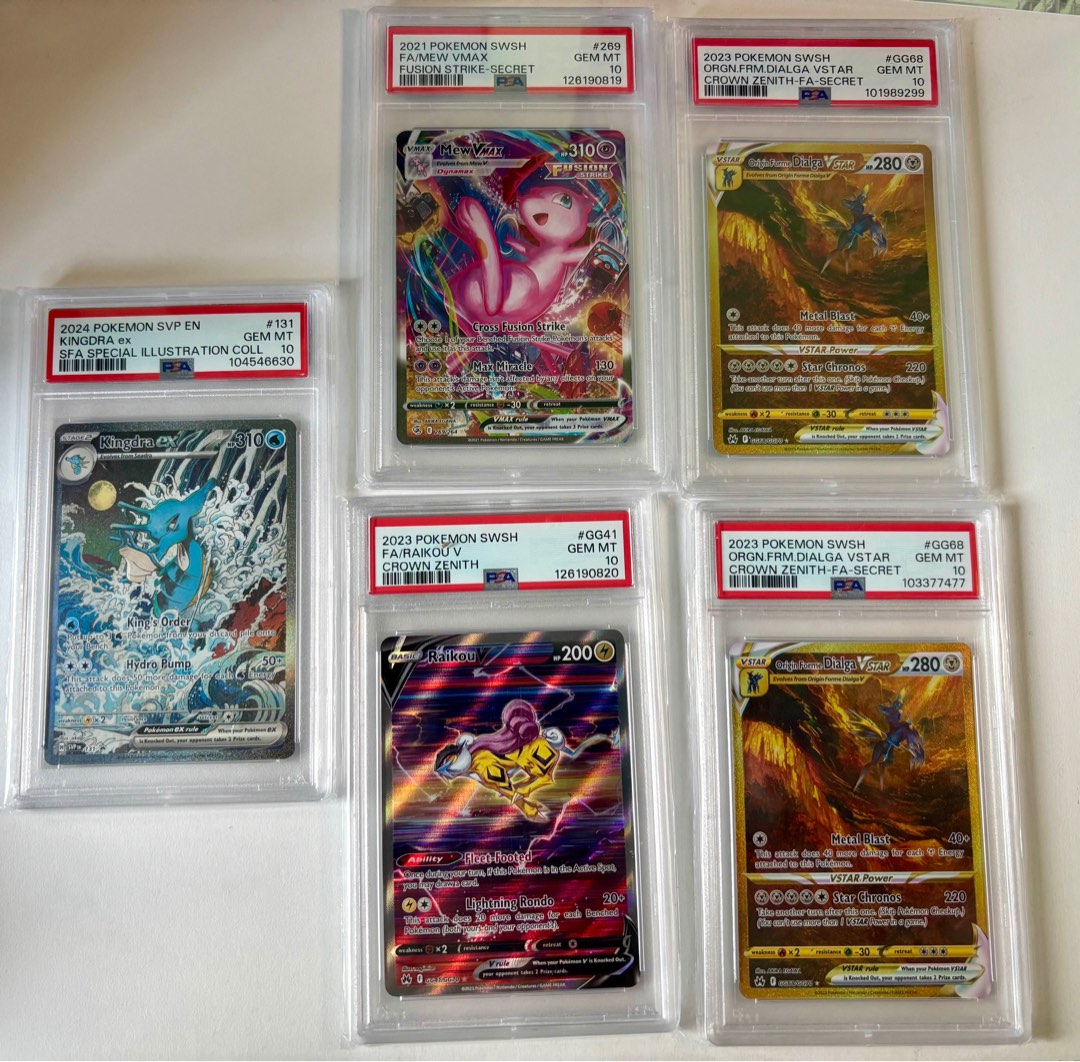Psa 10 Mew vmax aa Dialga vstar kingdra sir Raikou v shrouded fable ...