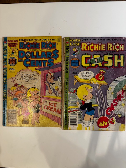 Richie Rich Vintage Comics (2 pcs) | Heavy Used | Retro Decor / Art ...