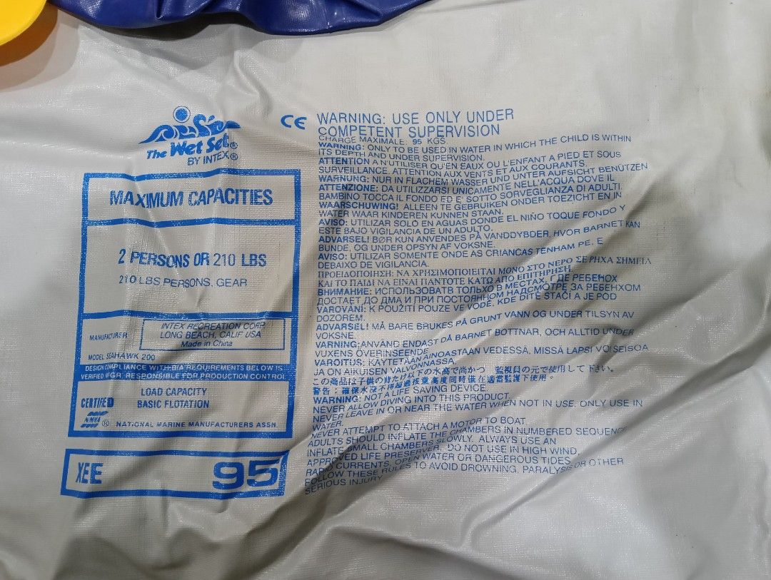 SeaHawk 200 Inflatable Boat with Paddles, Sports Equipment, Fishing on ...