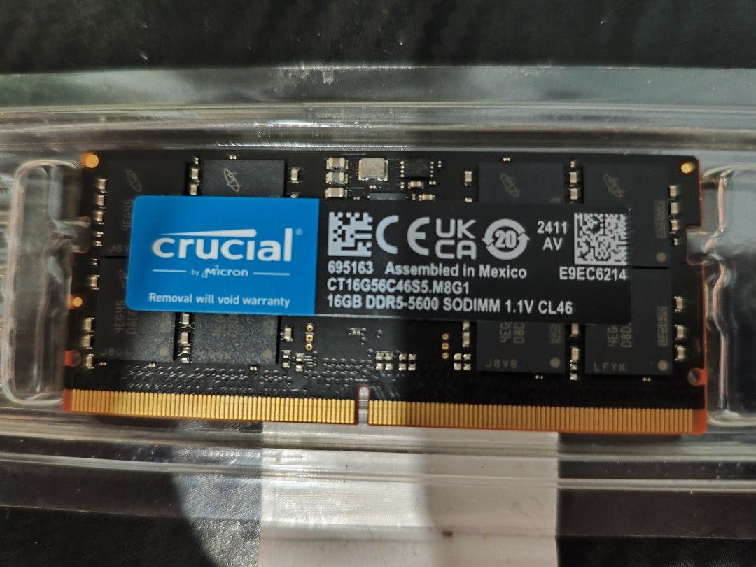 SK Hynix / Crucial DDR5 16GB RAM 5600, 電腦＆科技, 電腦周邊及配件, 電腦周邊產品 - Carousell