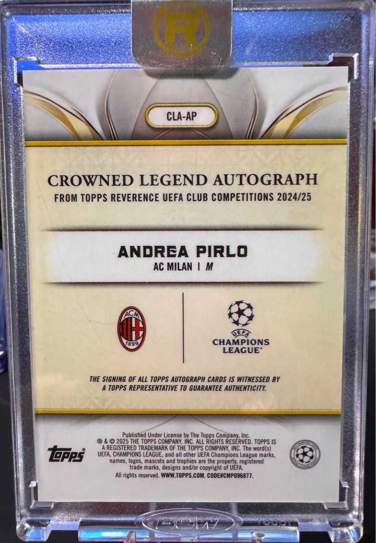 Topps Reverence Andrea Pirlo Autograph Card, Hobbies & Toys, Toys ...