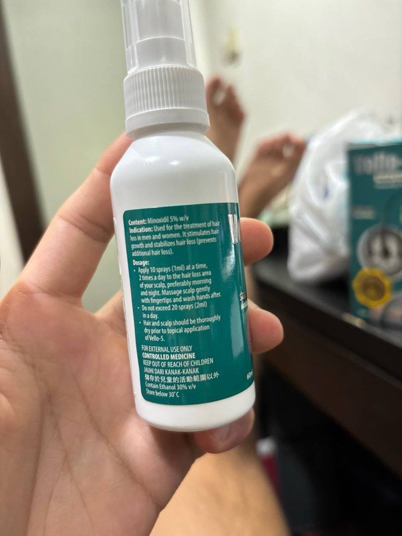 Vello-5 Minoxidil 5%, Beauty & Personal Care, Hair Products on Carousell