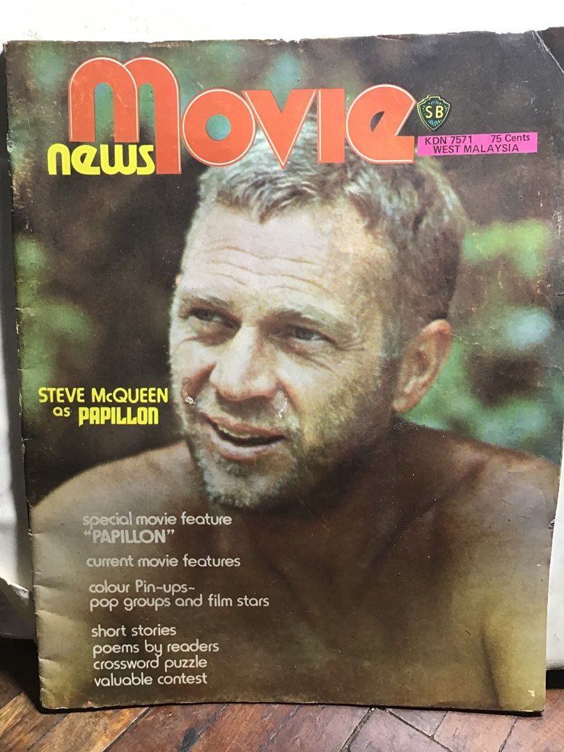 VINTAGE MAGAZINE Steve McQueen Papillon OOP MOVIE NEWS 1974 Shaw ...
