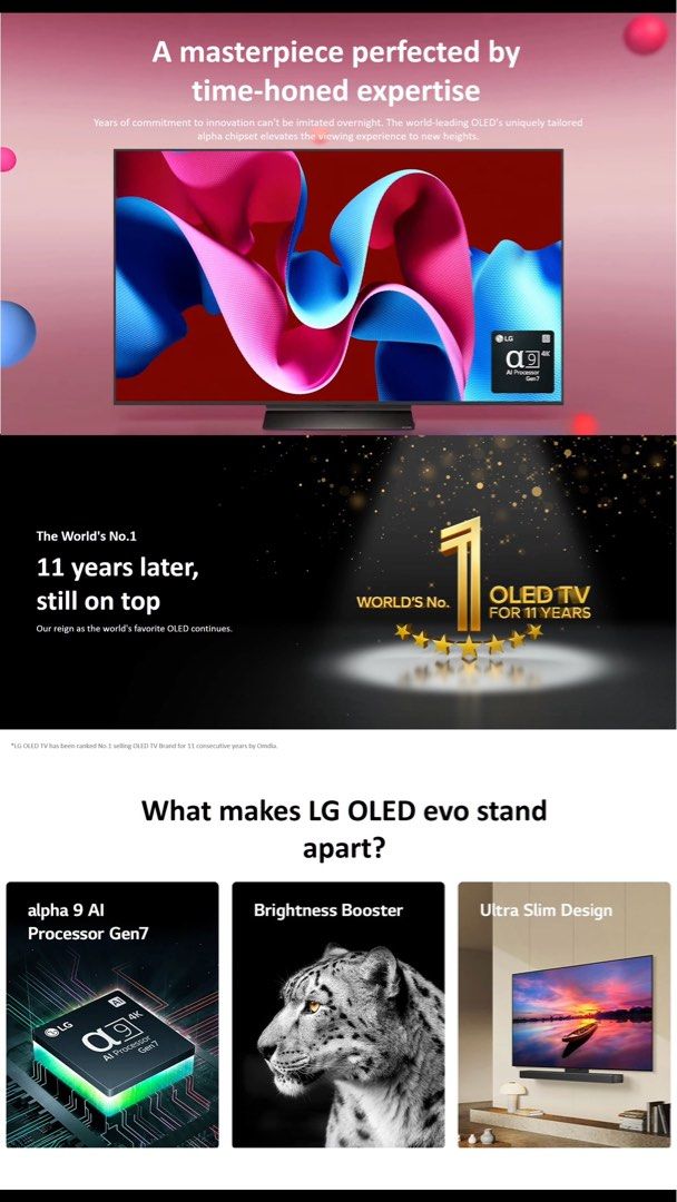 65c4 / 55c4 LG 2024 Model (OLED EVO-Self Lit/Colour Max Up to 130% ) 4K ...