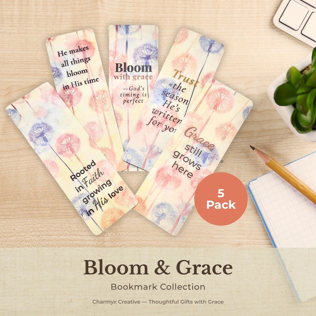 🌸 Bloom & Grace Bookmark Set | Faith-Inspired Floral Bookmarks ...