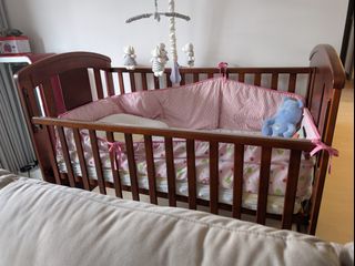 Baby Crib with Adjustable Height, Babies & Kids, Baby Nursery & Kids ...