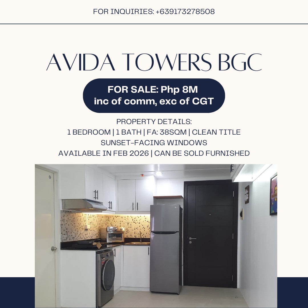 Avida Towers BGC 9th Ave 12th Floor, Tower 2 Taguig | 1br furnished ...
