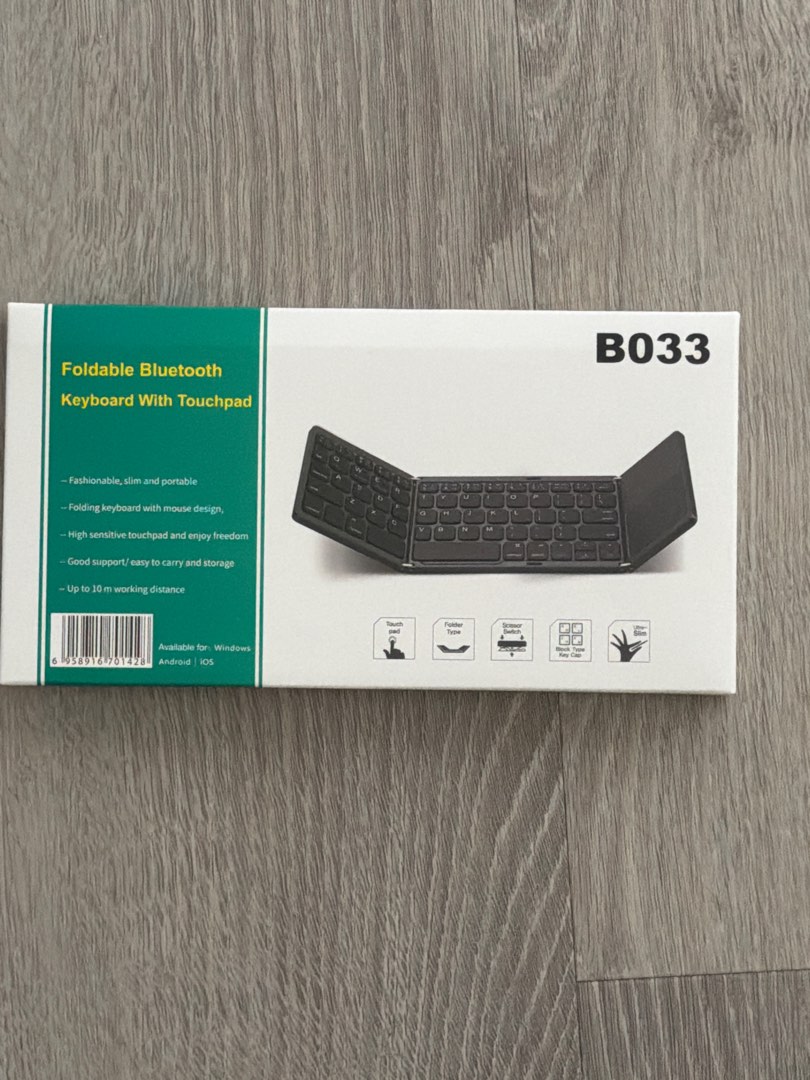 B033 Foldable Bluetooth Keyboard with Touchpad, Computers & Tech, Parts & Accessories, Computer ...