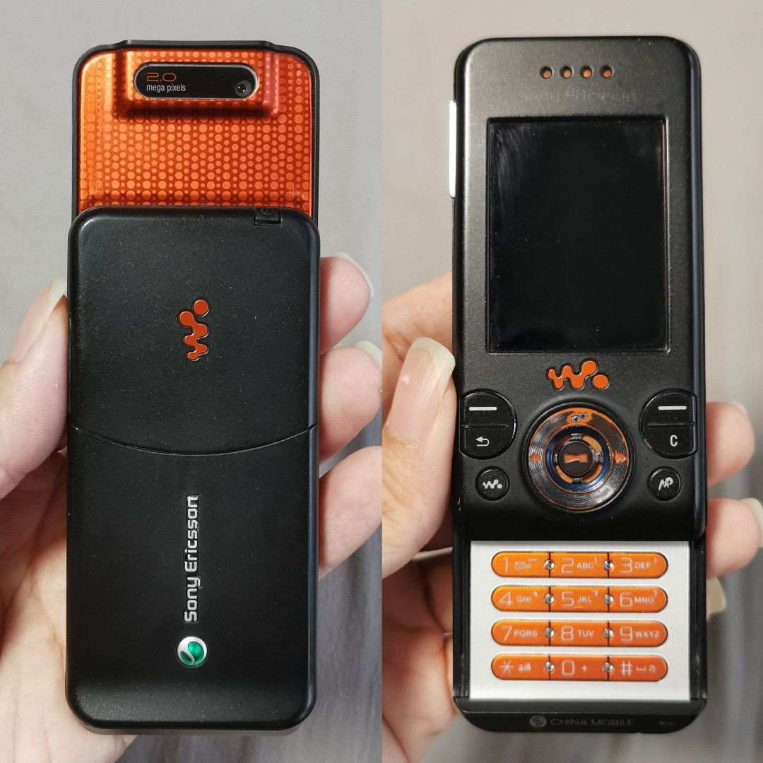 Black orange Sony Ericsson W580 slide phone (vintage/retro/keitai ...