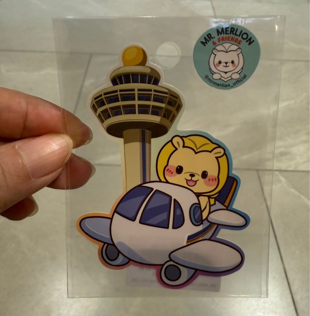 BNIP Brand New Mr Merlion Travelling Jewel Plane Sticker, Hobbies ...