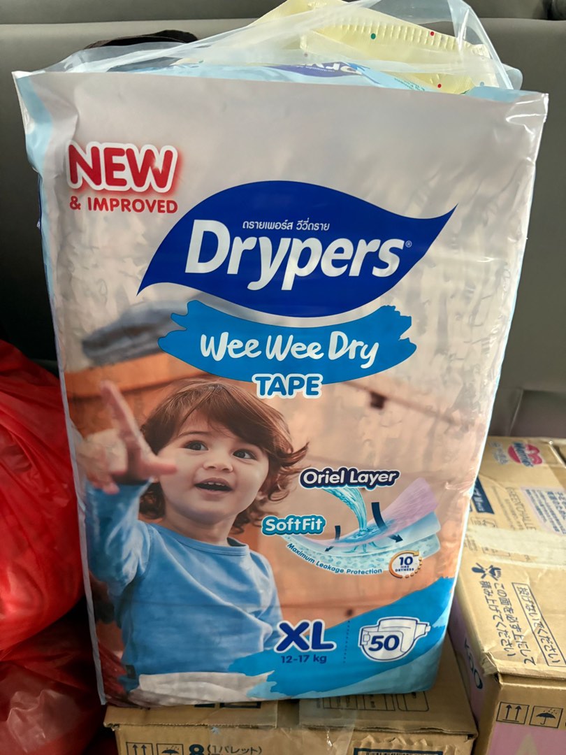 Drypers Wee Wee Dry Tape XL Diapers, Babies & Kids, Bathing & Changing ...