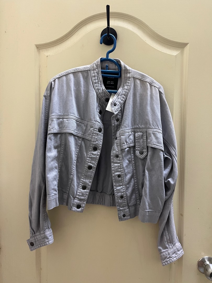 [Cotton On] Grey Denim Jacket, Women's Fashion, Coats, Jackets and ...