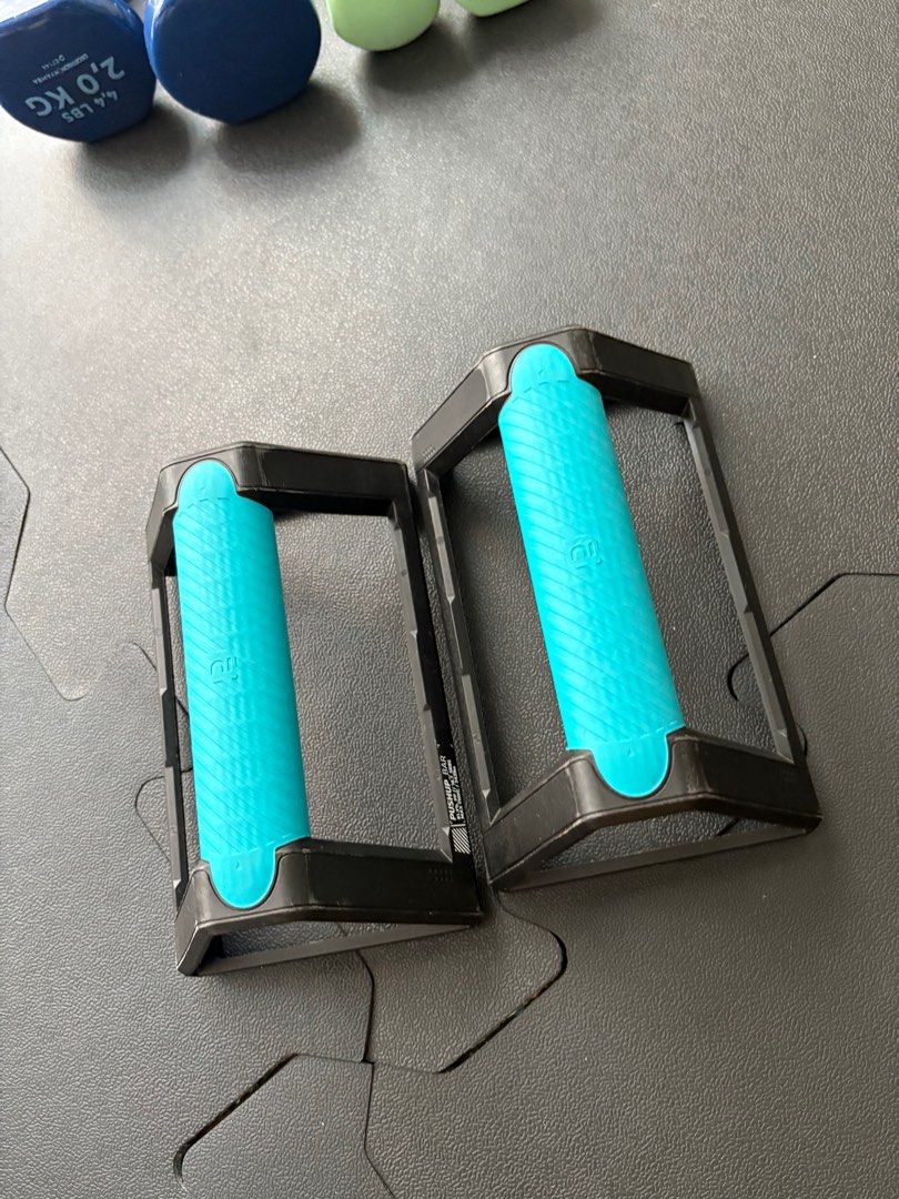 Push-up Bars with Blue Grips, Sports Equipment, Exercise & Fitness ...