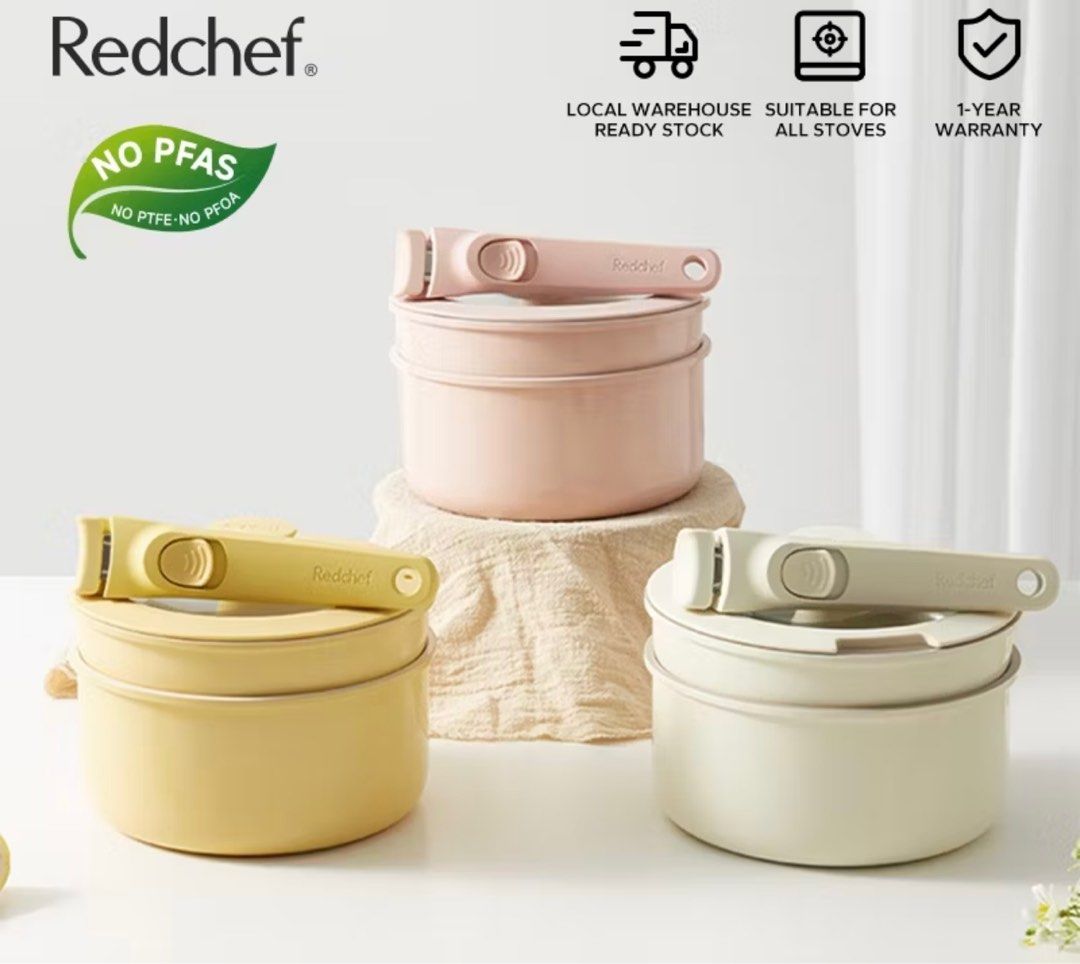 Redchef Non-Stick Cookware Set with Removable Handles 4 Pieces , TV & Home Appliances, Kitchen ...