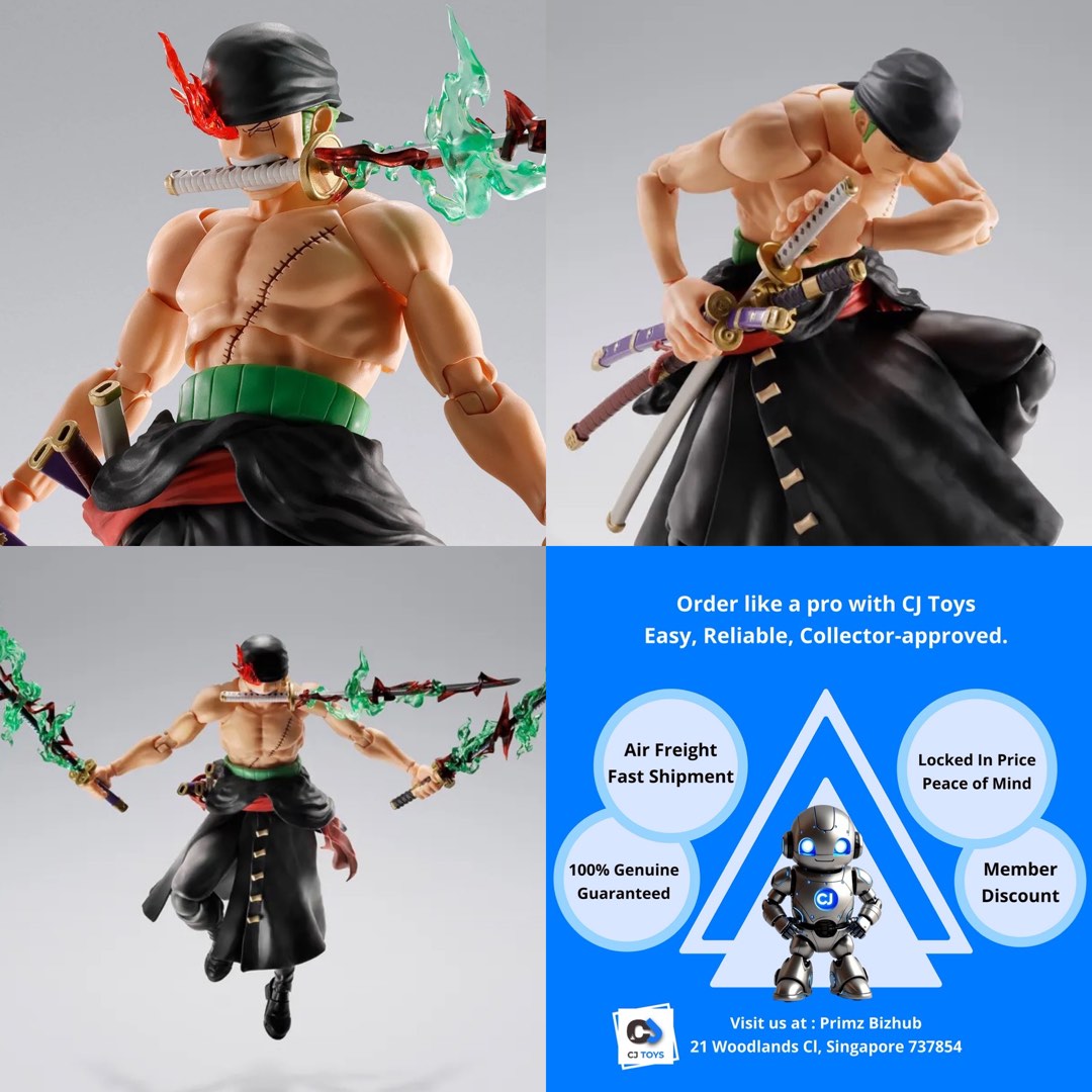 s.h.figuarts SHF RORONOA ZORO -THE KING OF HELL-, Hobbies & Toys, Toys ...