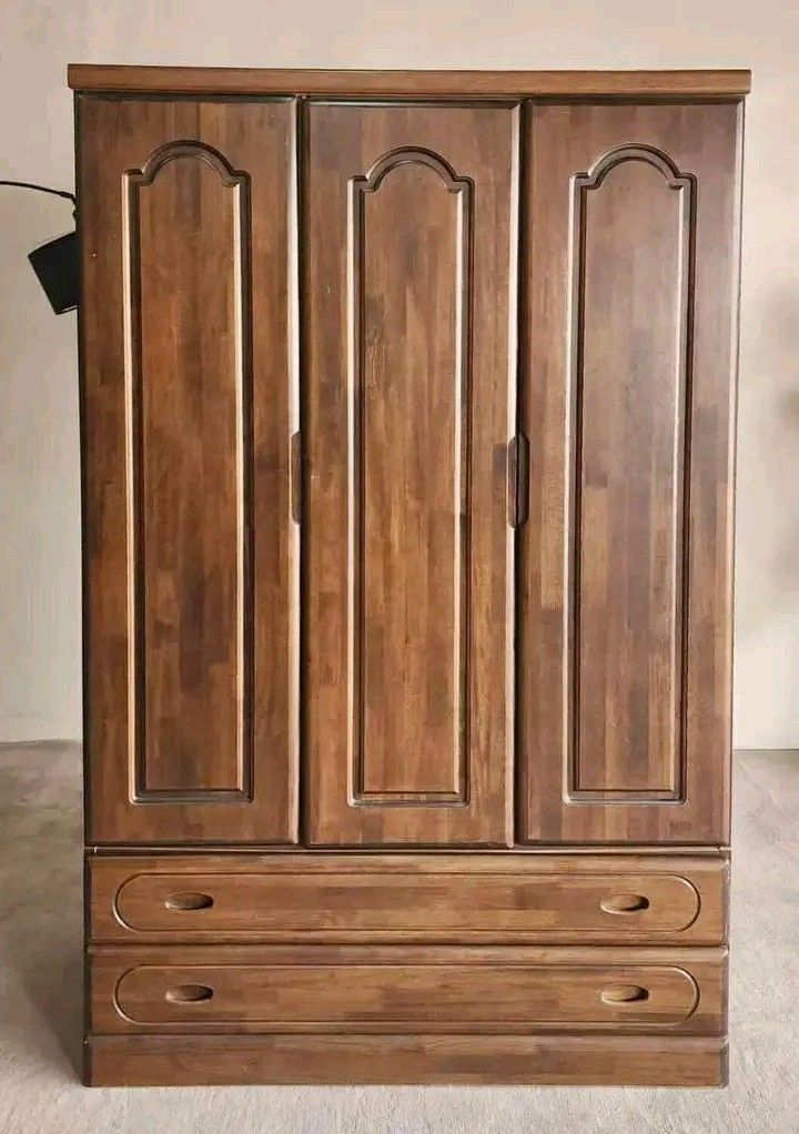 SOLID WOOD 3-Door Wardrobe 45 L x 23"W x 71"H Php 11,900 In good ...