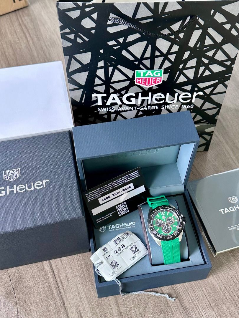 TAG Heuer Green Dial Watch, Luxury, Watches on Carousell