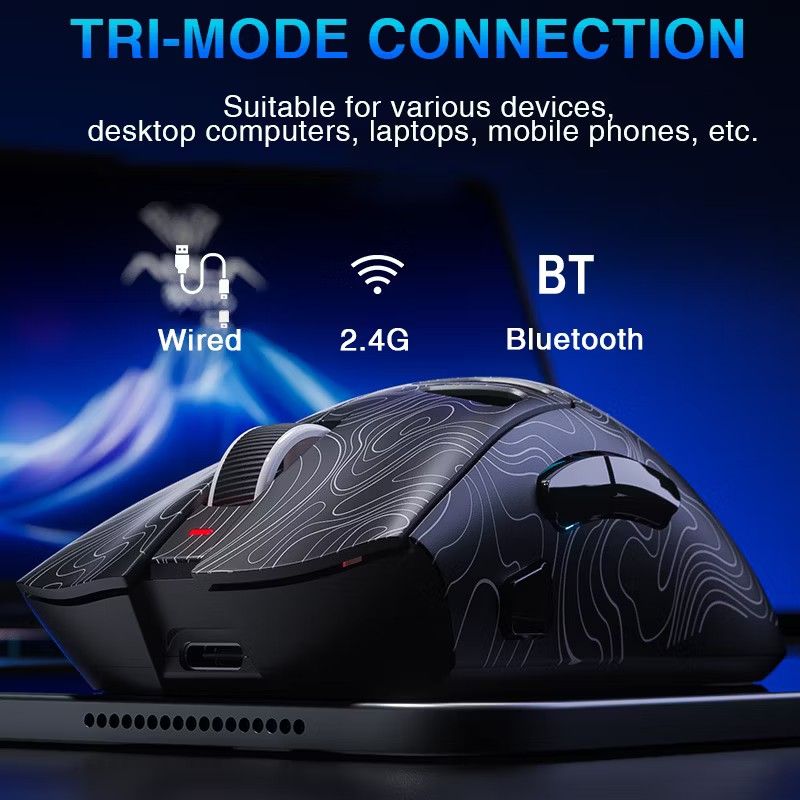 0AULA SC620 Wireless Mouse Hollow Out Lightweight Design Tri-Mode 12000 ...