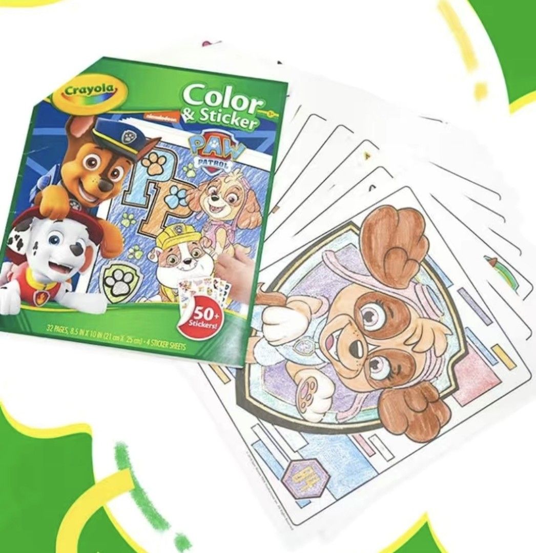 BRAND new Crayola Color & Sticker Book featuring the character Paw ...