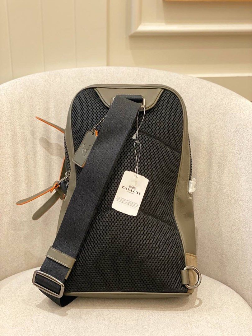 COACH X MICHAEL B. JORDAN RIDER PACK WITH SIGNATURE CAVAS DETAIL SLING ...
